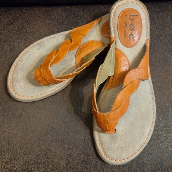 b.o.c. | Shoes | Boc C5258 Orange Womens Braided Flip Flop Slip On ...
